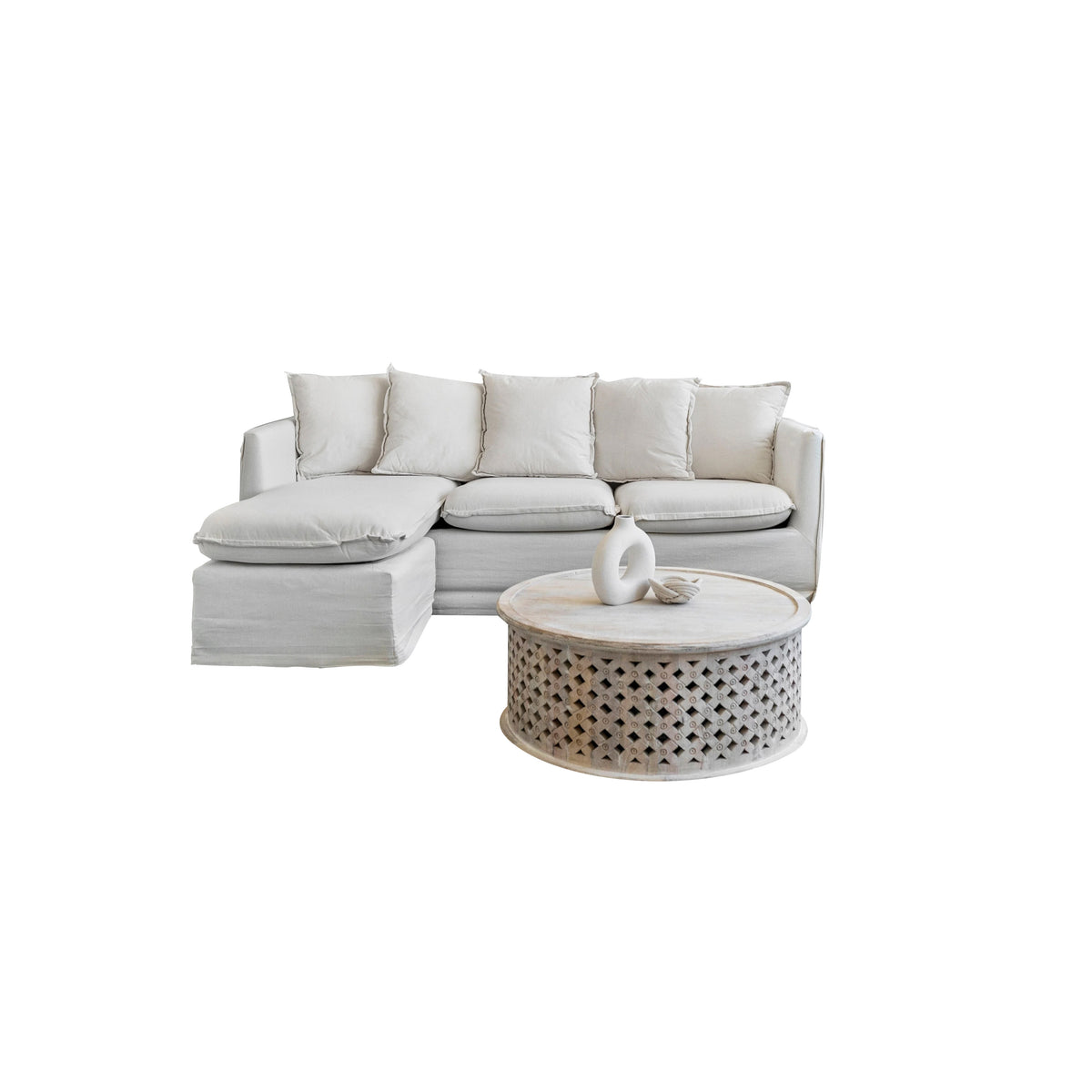 Balmoral | 3 Seater Sofa with Fabric Slipcover with Chaise – Banana Home